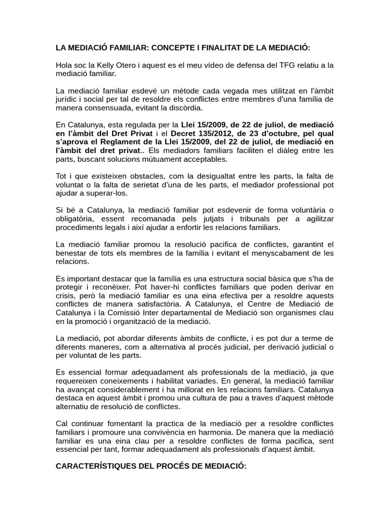 La Mediació Familiar | PDF