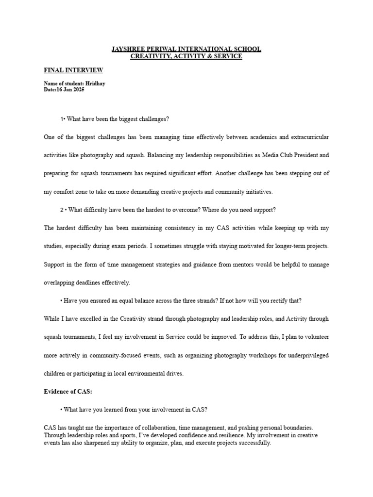 Cas Interview 3 | PDF | Leadership | Mentorship