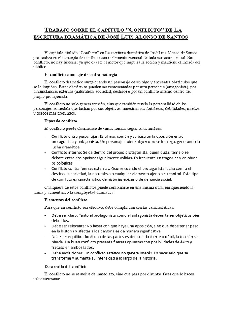 El conflicto de José Luis Alonso de Santos | PDF El conflicto de José Luis Alonso de Santos | PDF