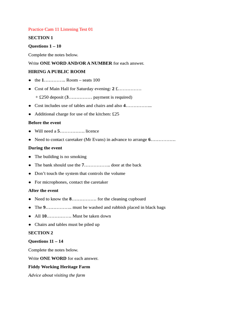 Practice Cam 11 Listening Test 01 | PDF | Soil | Carbon Dioxide