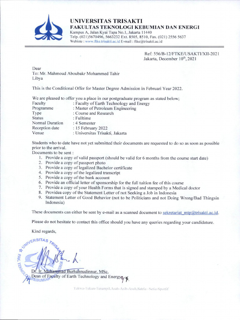 556-Conditional Offer Letter | PDF