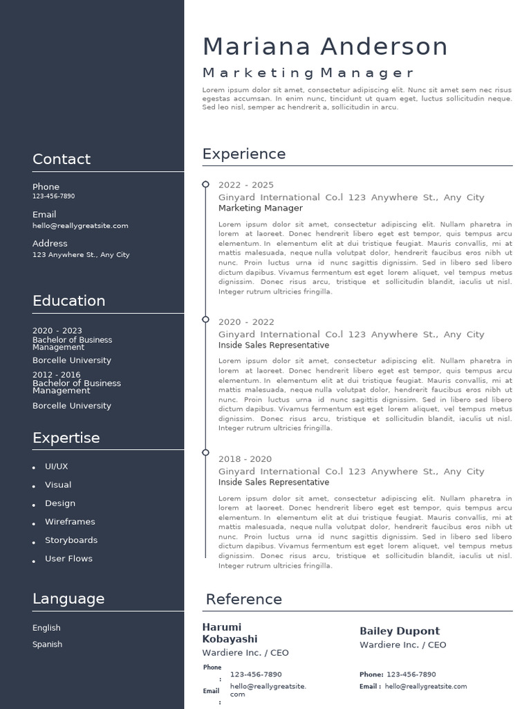 Black White Minimalist CV Resume | PDF