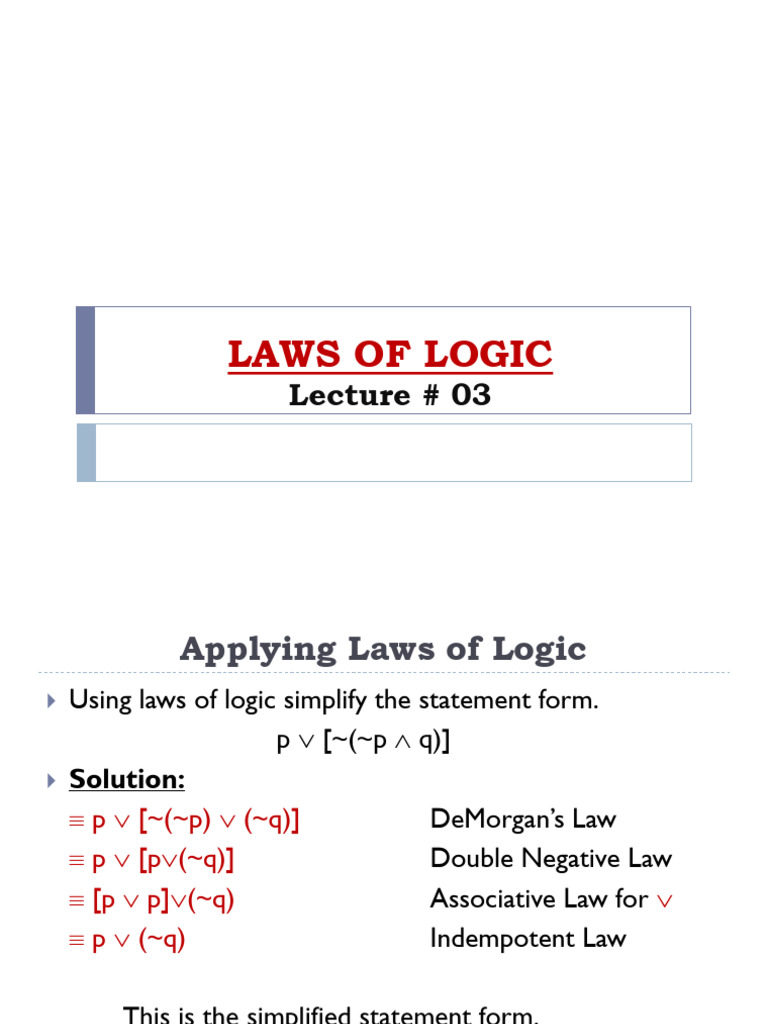 Lecture # 03 Implies, Equilance Etc | PDF | Grammar | Boolean Algebra
