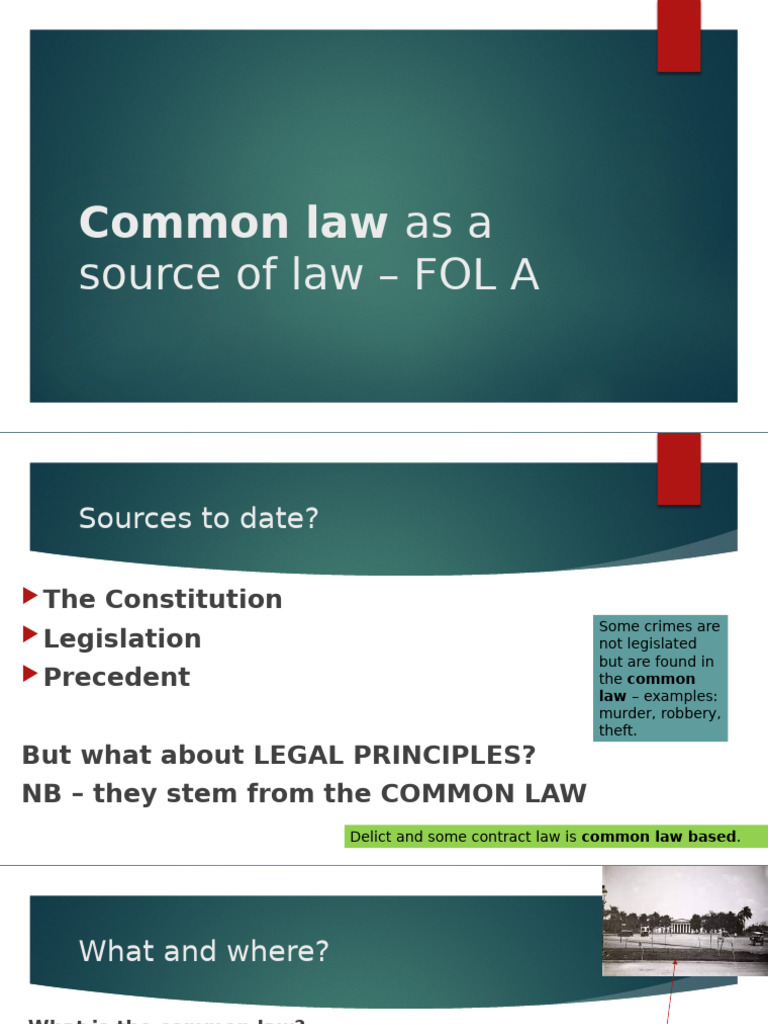 Sources of Law Common Law | PDF | Common Law | Precedent