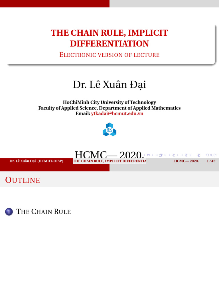 The Chain Rule and Implicit Differentiation Directional Derivatives ...
