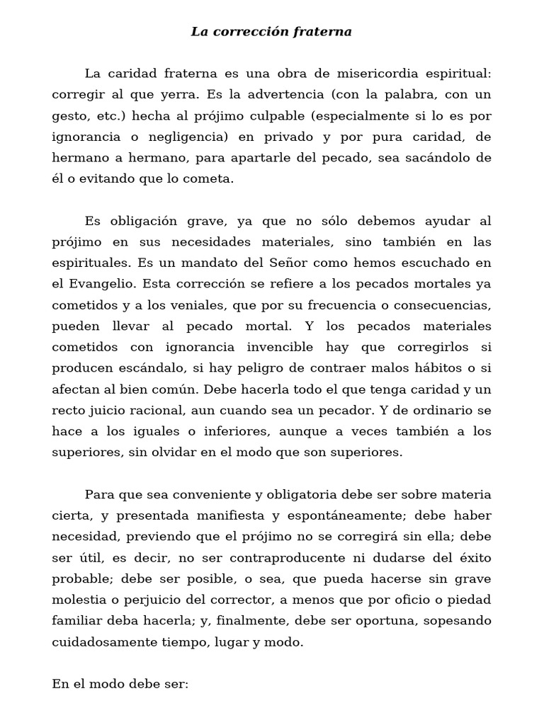 Domingo 23 Ordinario. Corrección Fraterna | PDF | Pecado | Amor