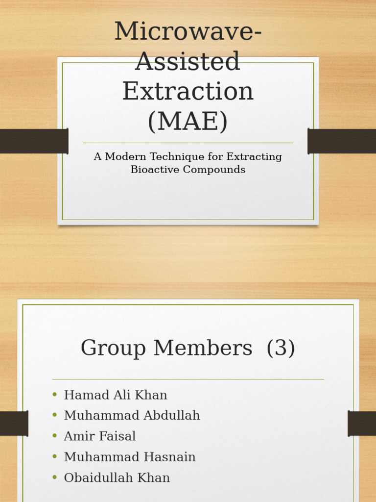 Microwave Assisted Extraction (1) Hamad | PDF