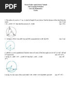 Worksheet Class 9 Circles | PDF