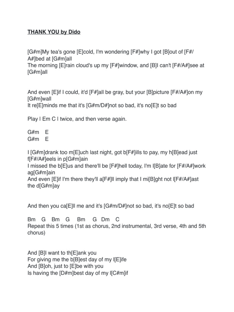 Thank You chords | PDF