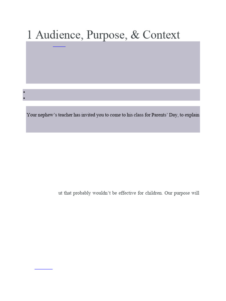 Audience, Purpose, and Context in Writing | PDF | Audience | Thought