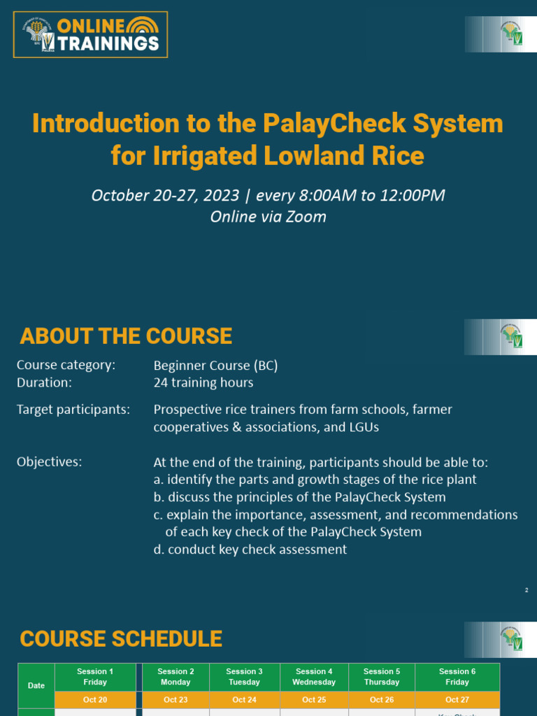 BC 1 Introduction To PalayCheck - Course Kit EPA | PDF
