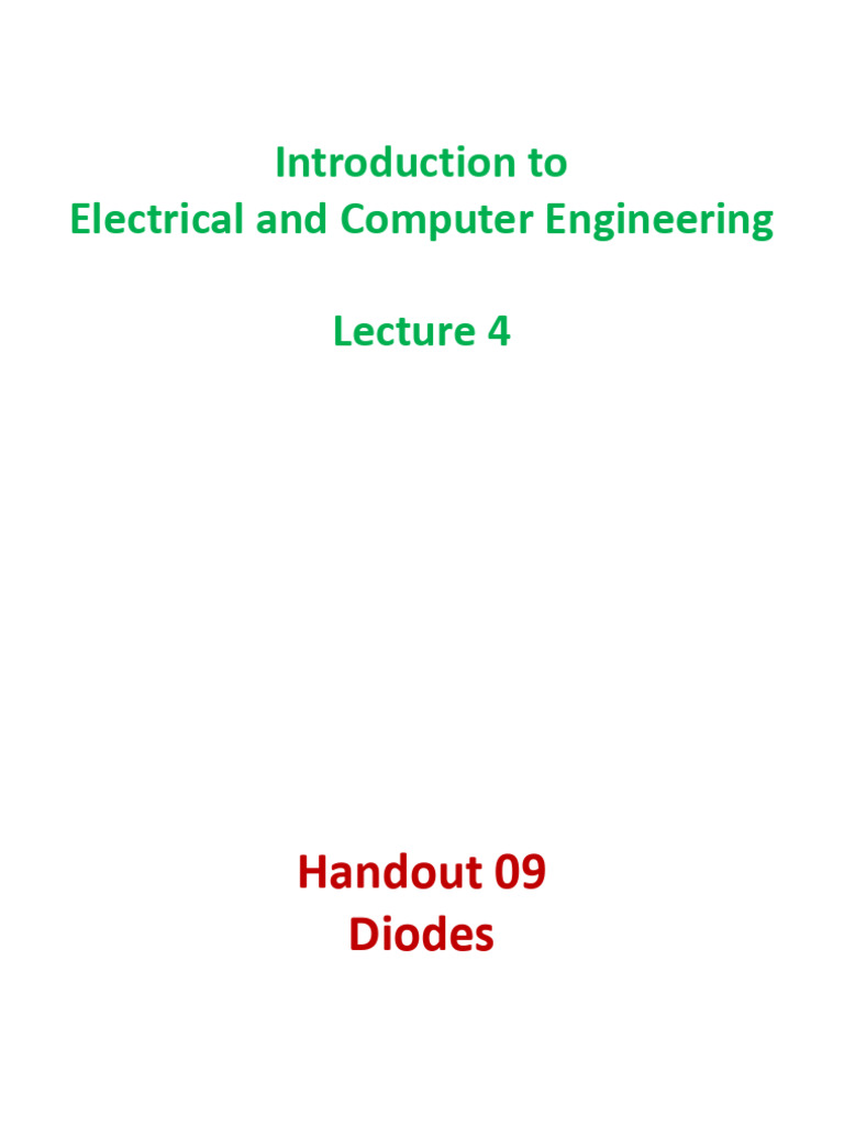 EE1029 - Lecture4 - Diodes and BJT | PDF | Diode | Bipolar Junction Transistor