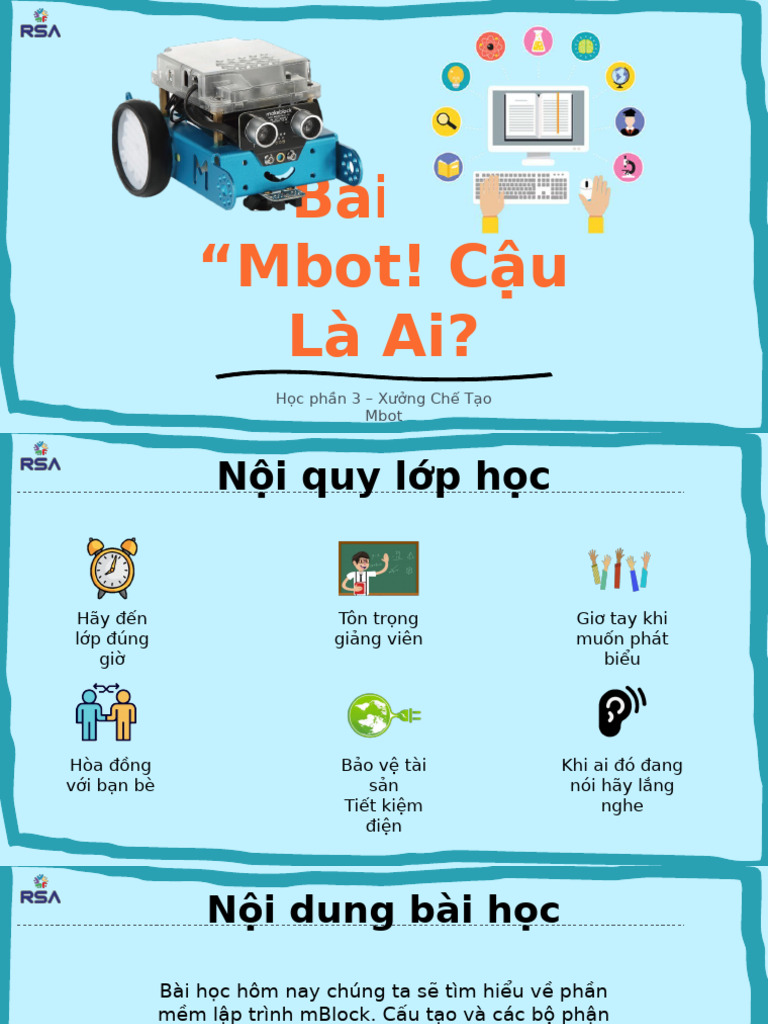 Bai1 - Giới thiệu mbot và mBlock | PDF
