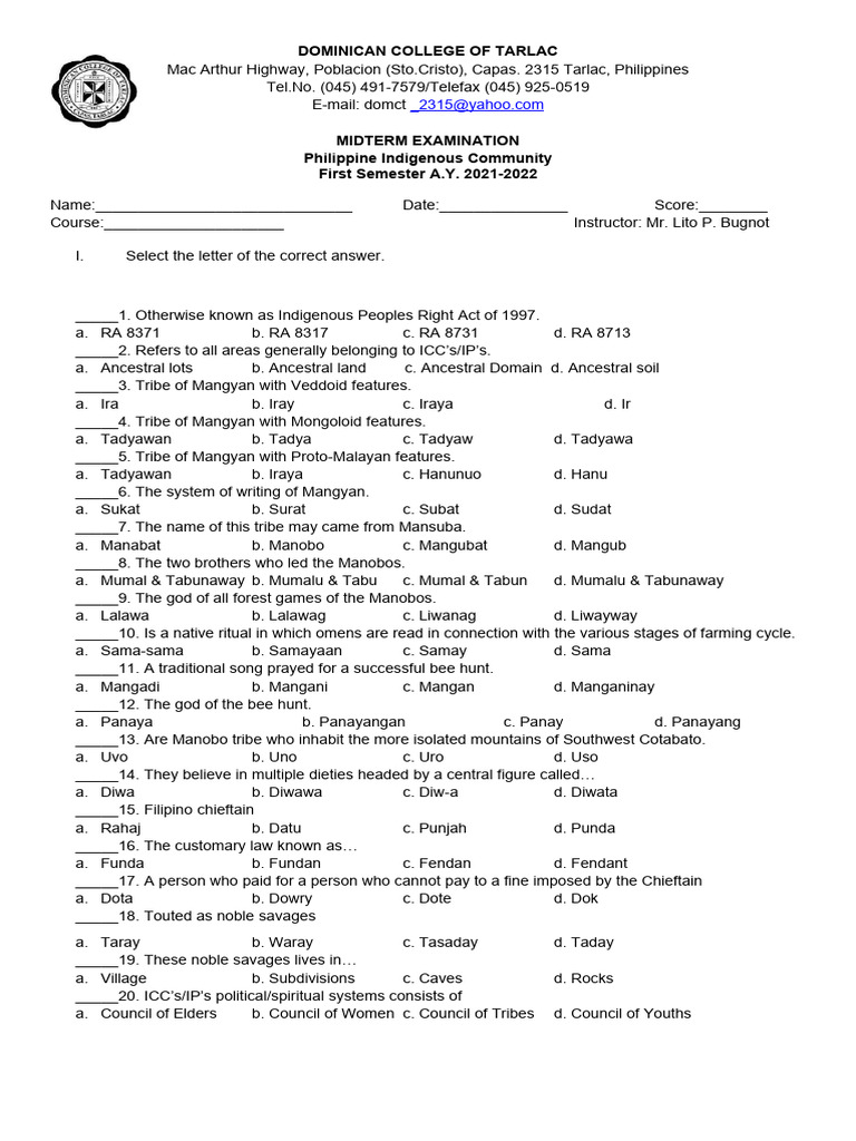 Midterm Phil Indigenous Compress | PDF | Ethnic Groups | Ethnicity