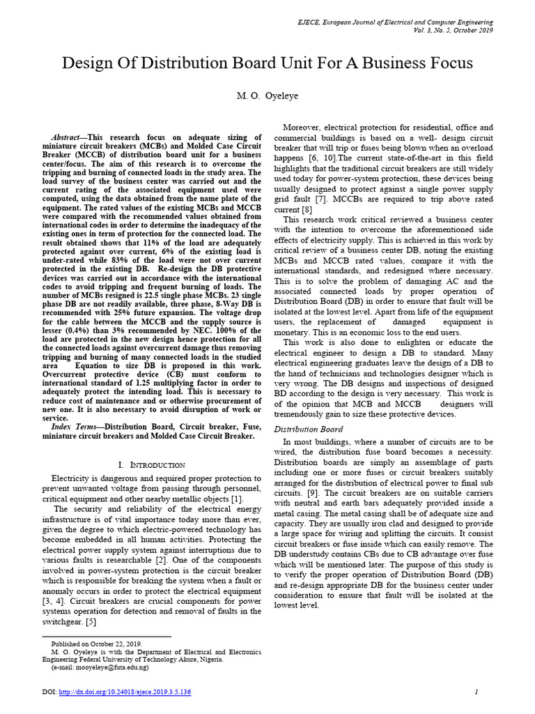 Editor in Chief,+136 EJECE Template | PDF | Fuse (Electrical) | Equipment