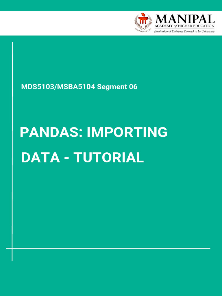 RM - Pandas - Importing Data | PDF | Comma Separated Values | Computer Programming