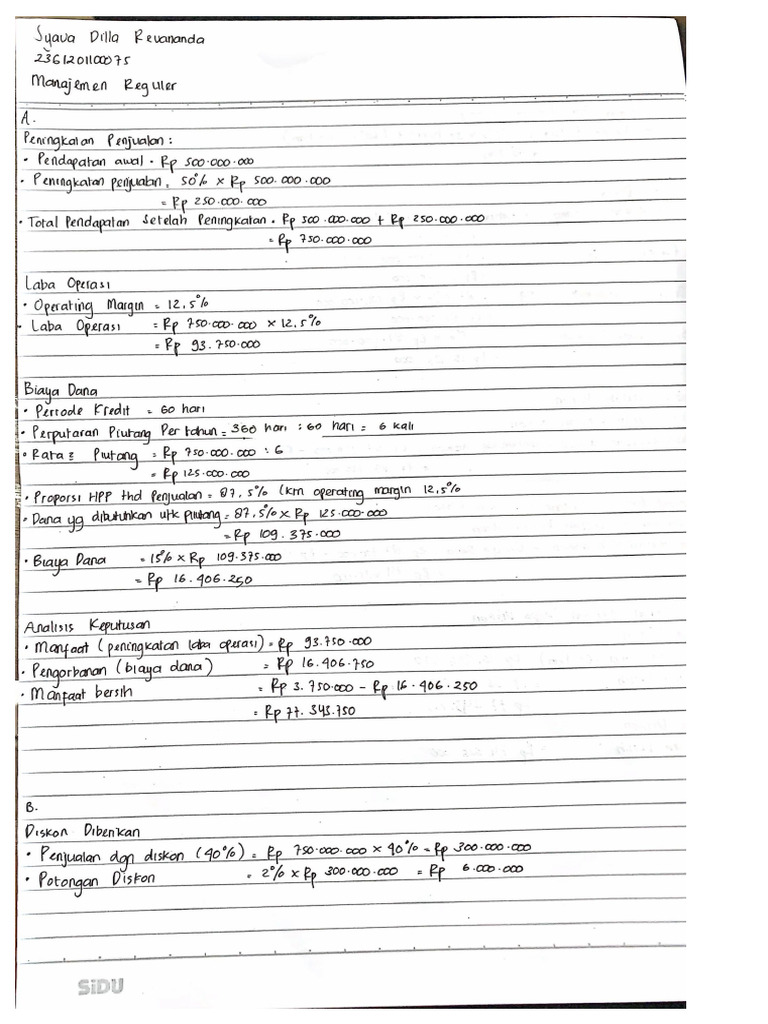 Syava Dilla R - 2361201100075 - Tugas Soal | PDF