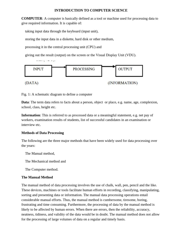INTRODUCTION TO COMPUTER SCIENCE part 1 | PDF | Central Processing Unit | Parallel Computing
