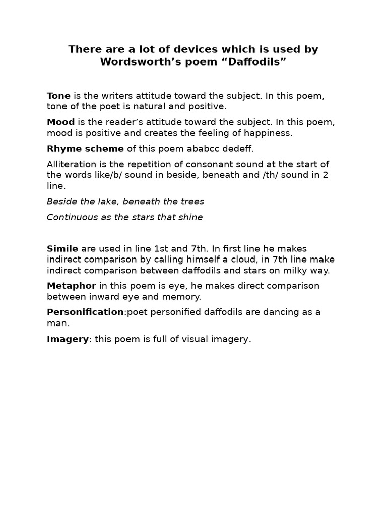 There Are a Lot of Devices Which is Used by Wordsworth | PDF