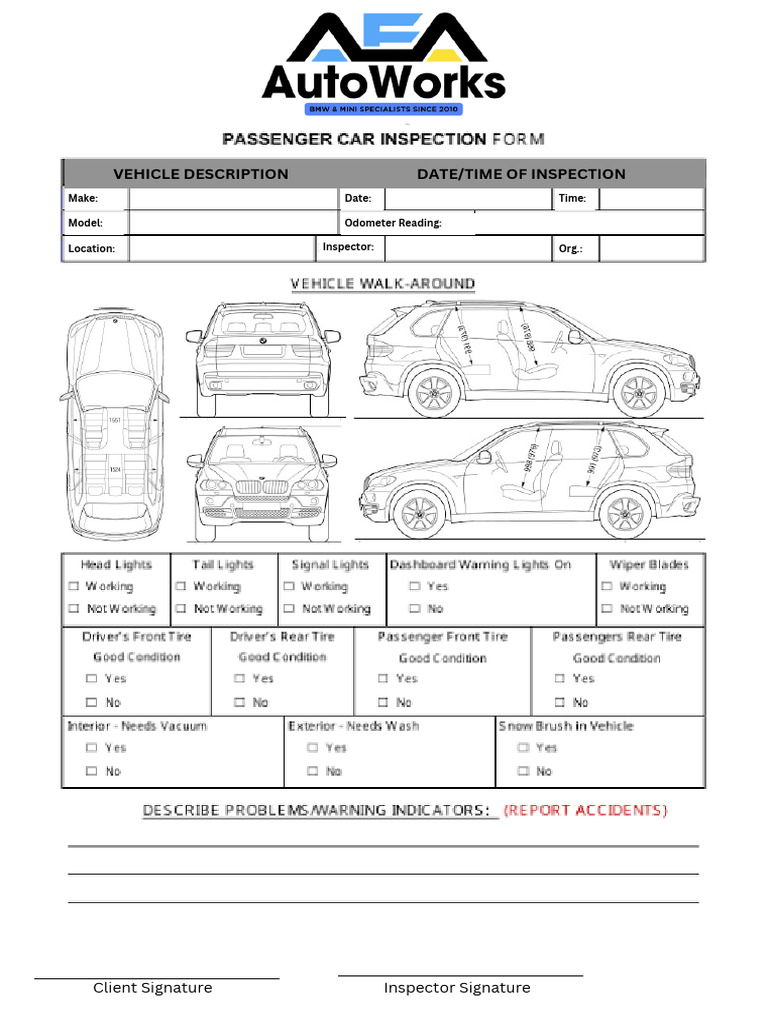 Vehicle Inspection Report Template | PDF