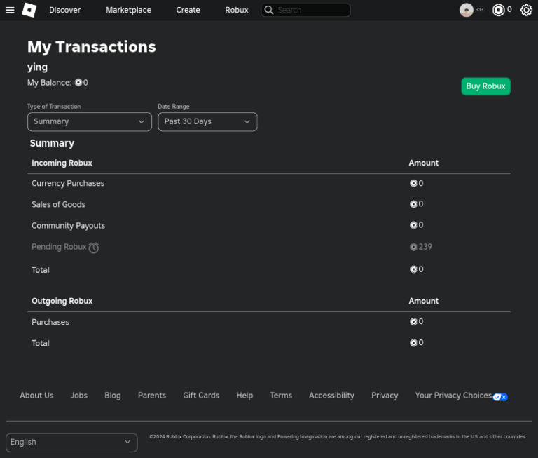 Roblox Transaction Overview | PDF