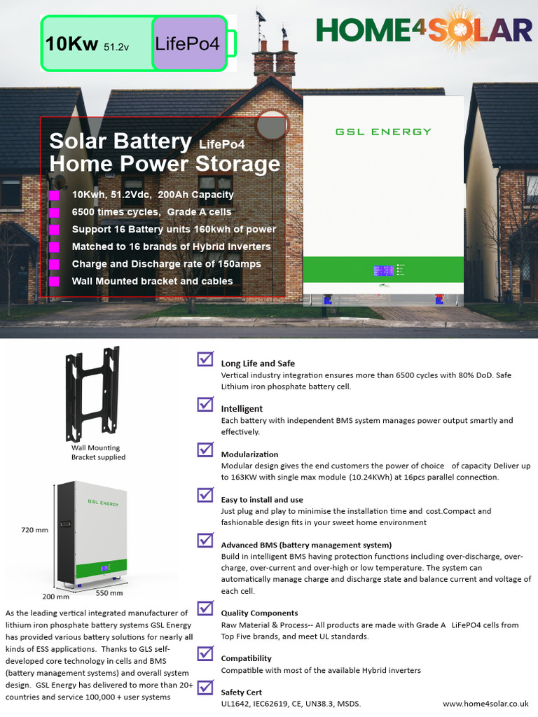 10Kw Battery Data Sheet R2 | PDF | Solar Power | Electrical Engineering