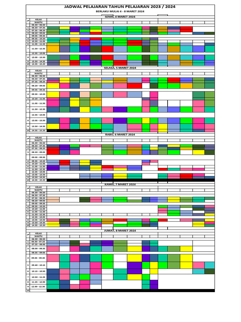 JADWAL, 4 - 8 MARET 2024 | PDF