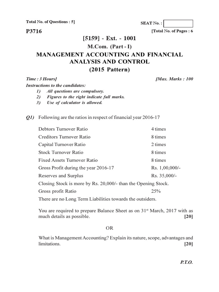 ( EXTERNAL) 2015 Pattern | PDF | Balance Sheet | Expense