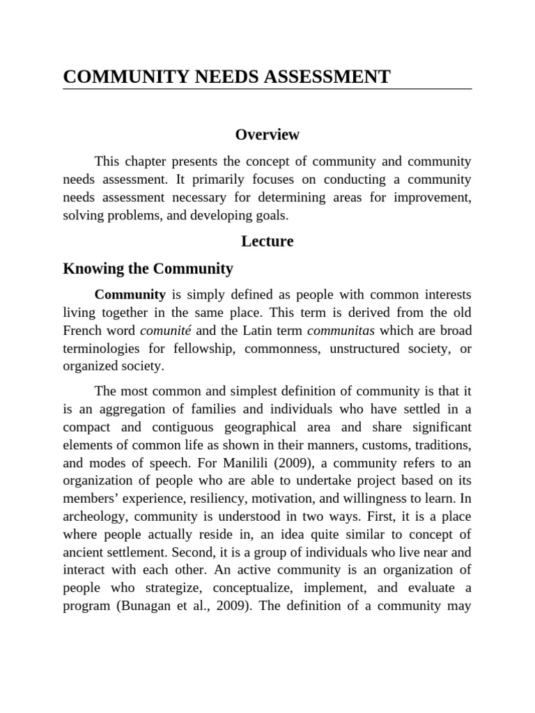 Community Needs Assessment Guide | PDF | Survey Methodology | Community
