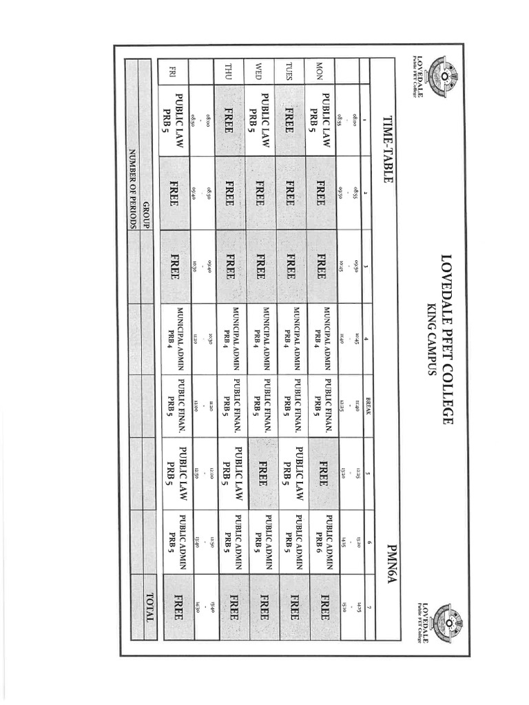 Timetable PM N6 | PDF