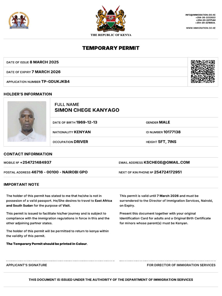 TP-GDUKJKB4-Temporary PERMIT | PDF