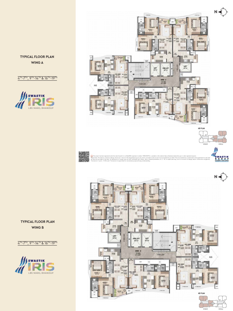 Final Typical Floor Plans Swastik Iris 18.12 | PDF | Decorative Arts ...