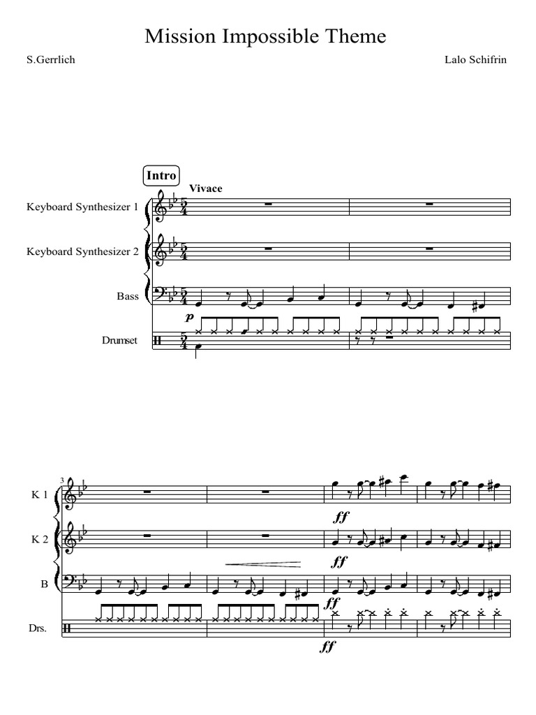 Mission Impossible Theme Sheet Music | PDF