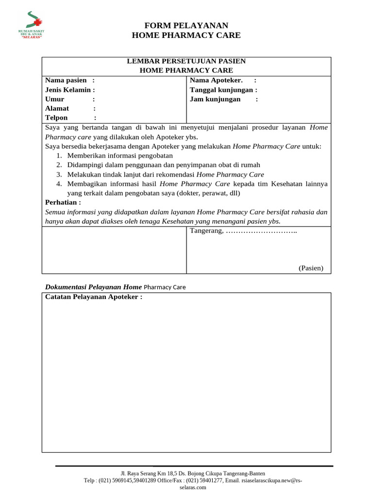 Form Home Pharmacy Care Pdf
