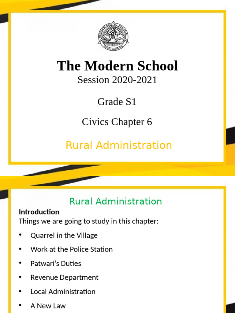 S1 Civics Chapter 6 Rural Administration Surbhi Sodhi | PDF | Police ...