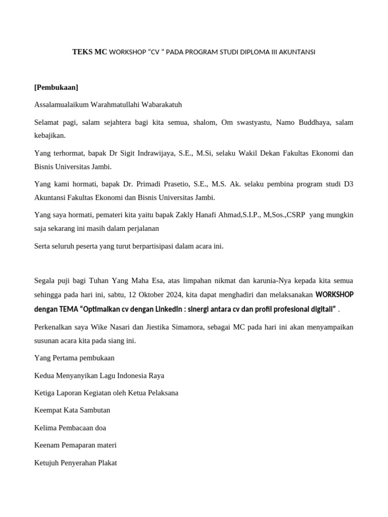 TEKS MC Workshop CV[1] fix | PDF