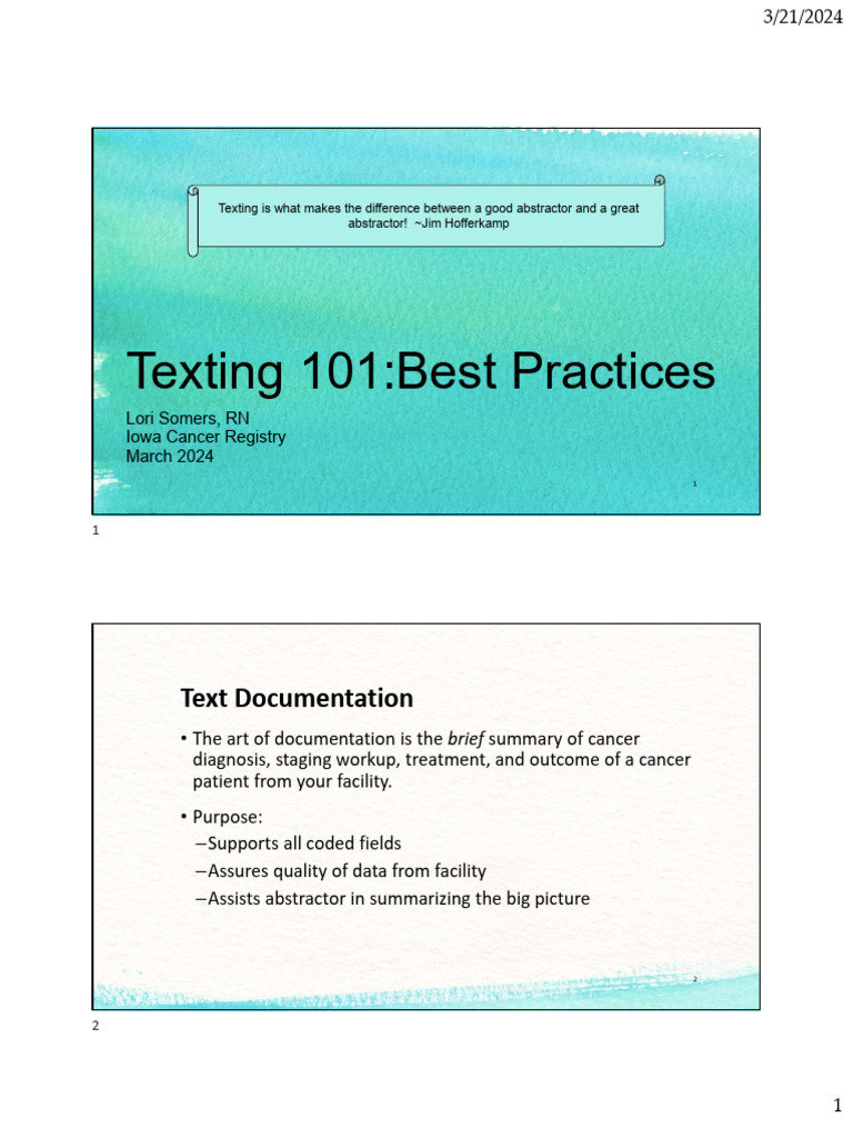 Texting-101 | PDF | Breast Cancer | Medical Diagnosis