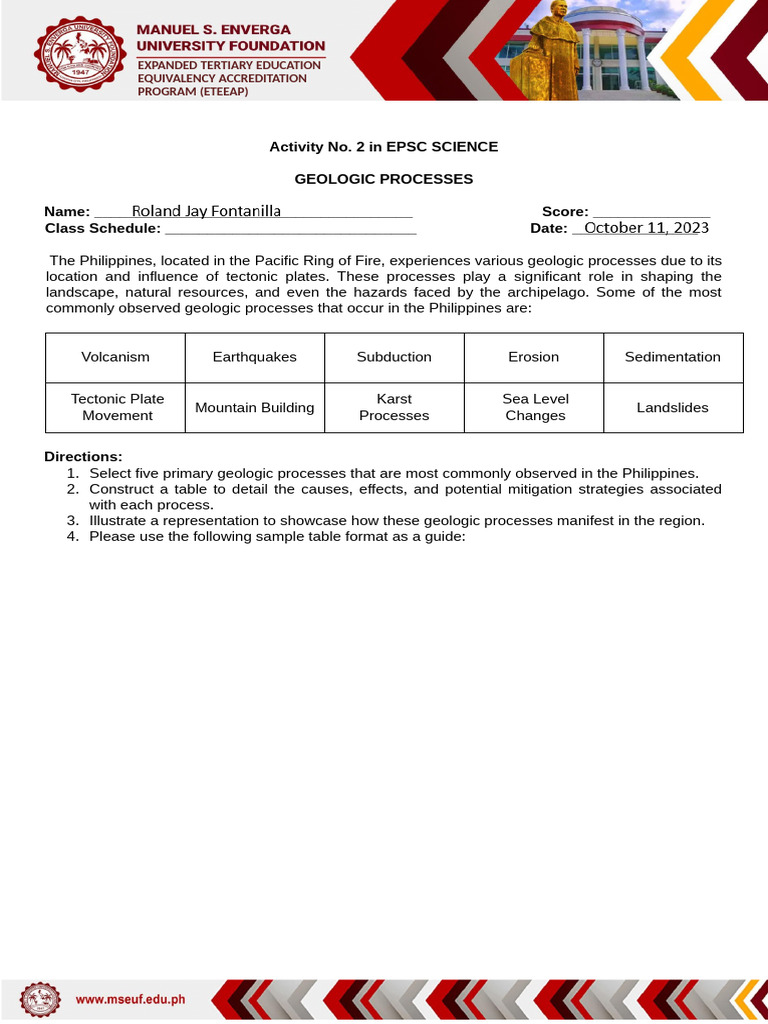 Epsc Science Pdf Erosion Volcano