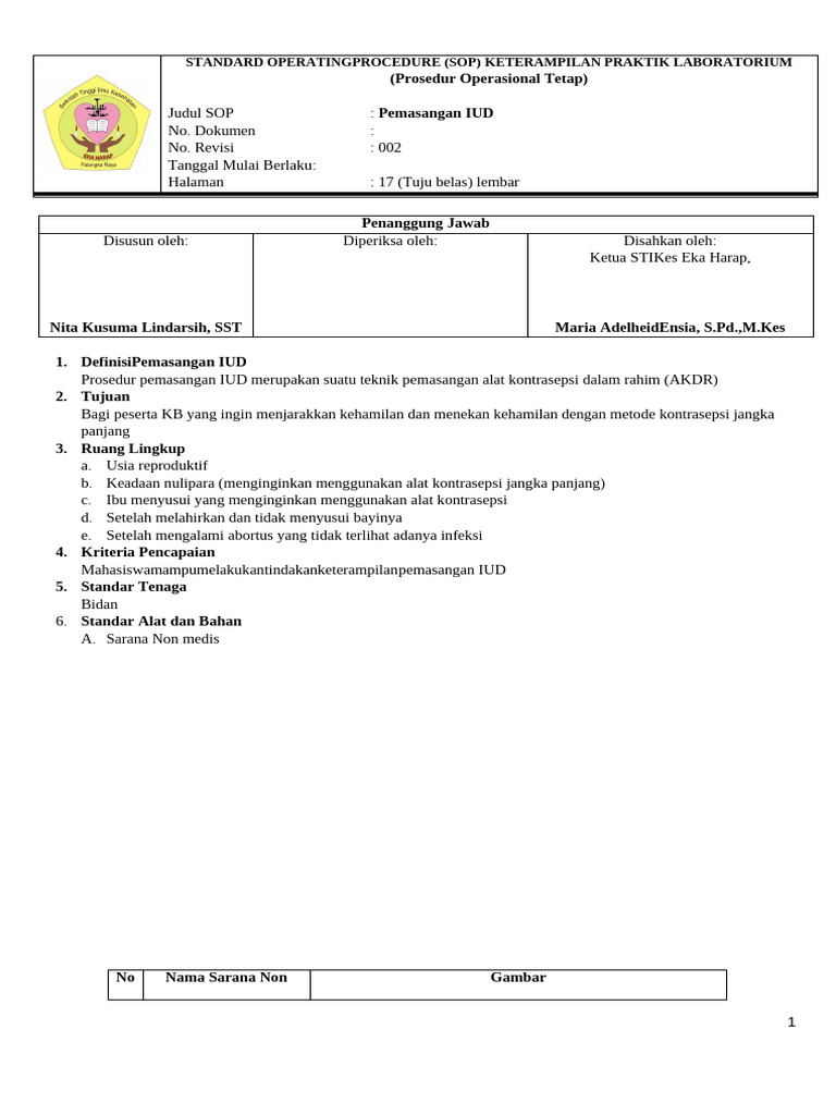 SOP Pemasangan AKDR | PDF