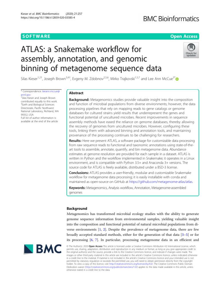 ATLAS - A Snakemake Workflow For Assembly, Annotation, and Genomic ...