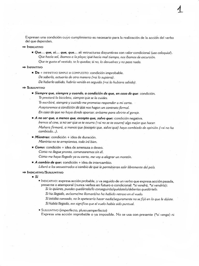 Oraciones Condicionales - Repaso y Ampliación | PDF