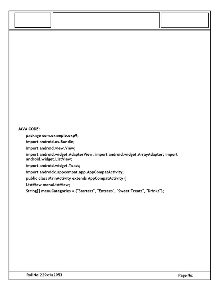 Android Menu App Development Guide | PDF