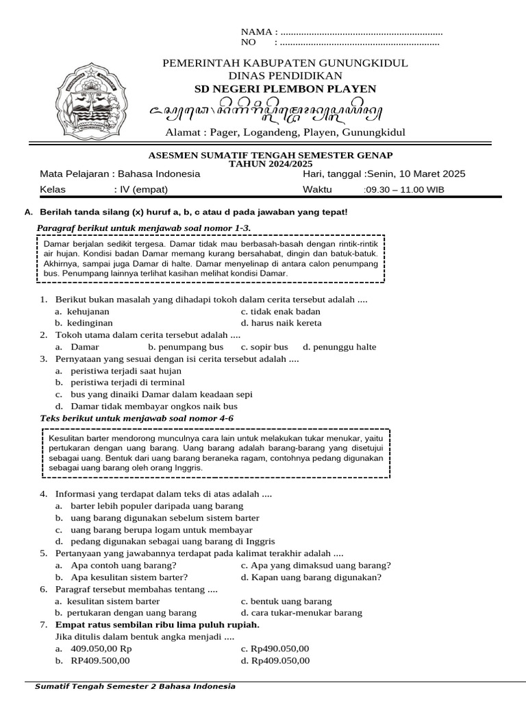 STS KELAS 4 Bindo SMT 2 | PDF