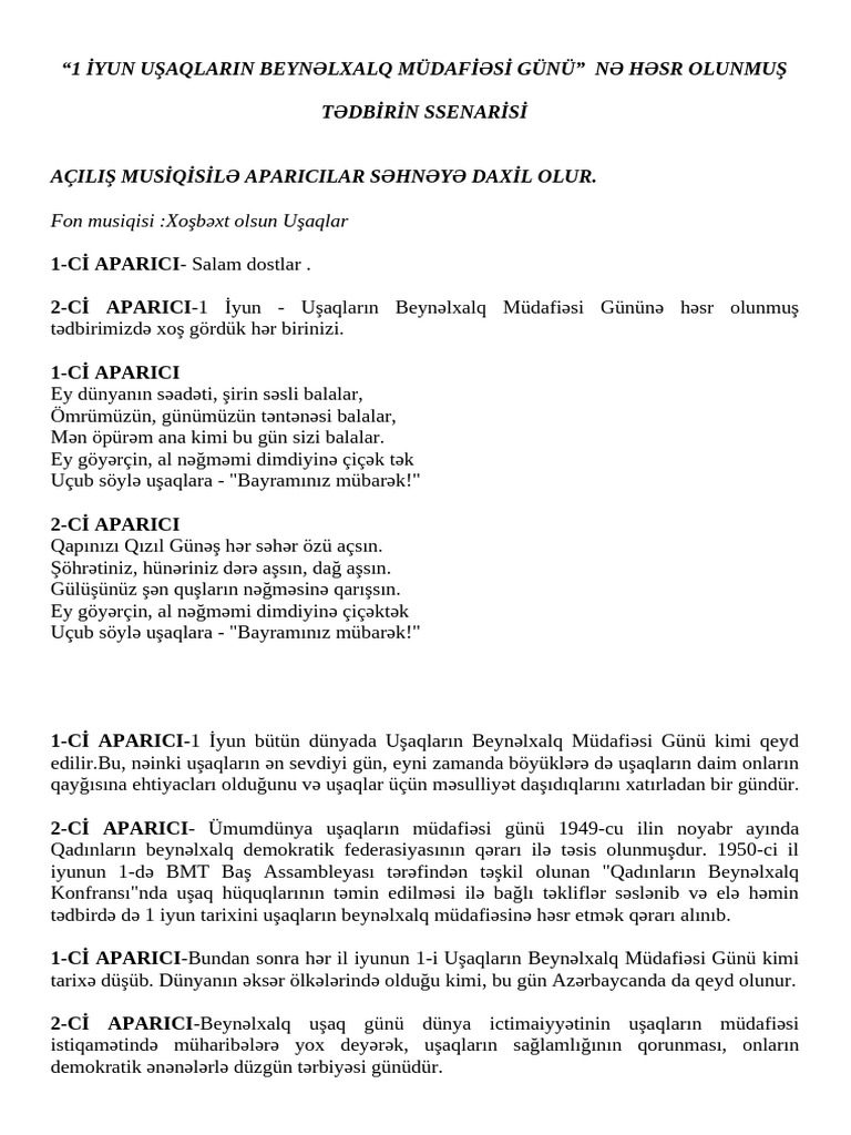 1 Iyun Ssenari Son Versiya | PDF