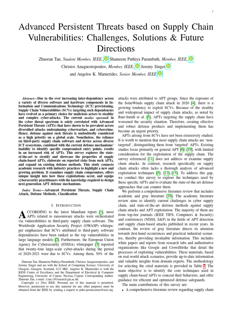 Advanced_Persistent_Threats_based_on_Supply_Chain_ | PDF | Malware | Computer Security