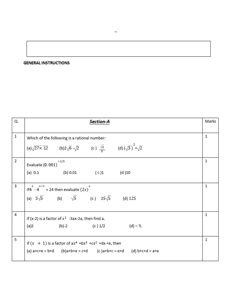 Class IX Mathematics Annual Exam Worksheet | PDF | Cartesian Coordinate ...