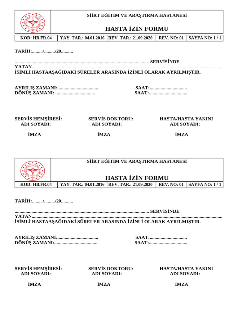 Hasta İzi̇n Formu | PDF