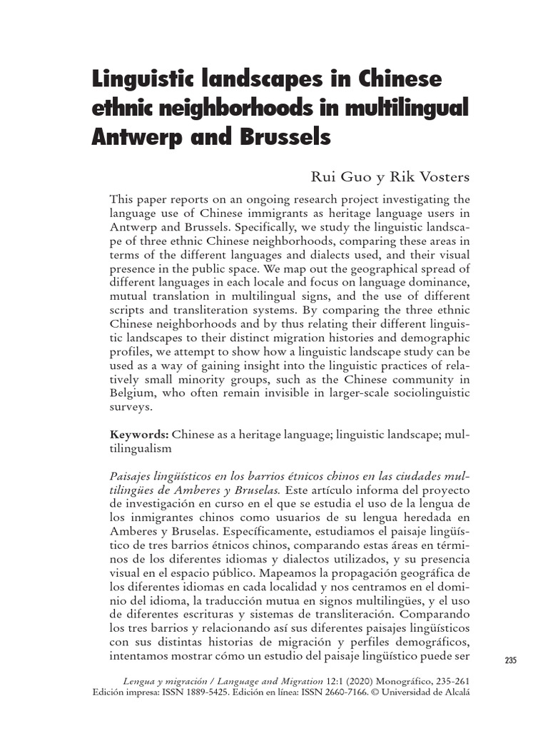 Linguistic Landscapes of Chinese Communities | PDF | Mandarin Chinese ...