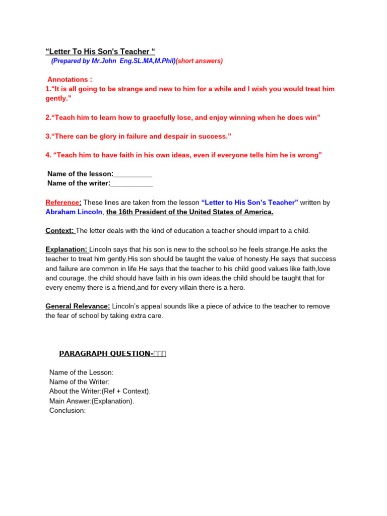 1s Year Short Annotations 1st Year English | PDF | Beehive ...