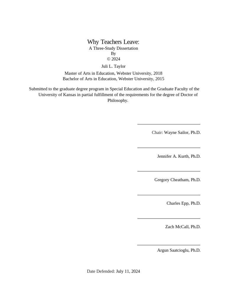 Why Teachers Leave | PDF | Teachers | Doctor Of Philosophy